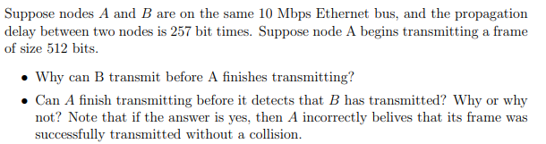 Solved Suppose nodes A and B are on the same 10 Mbps | Chegg.com
