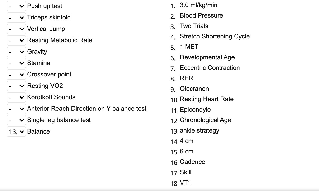 v Push up test v Triceps skinfold v Vertical Jump v | Chegg.com