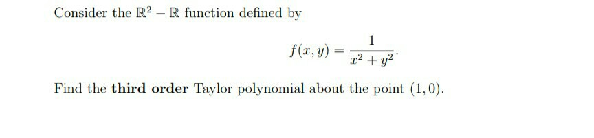 Solved Consider the R2 - R function defined by f(x,y) = x2 + | Chegg.com