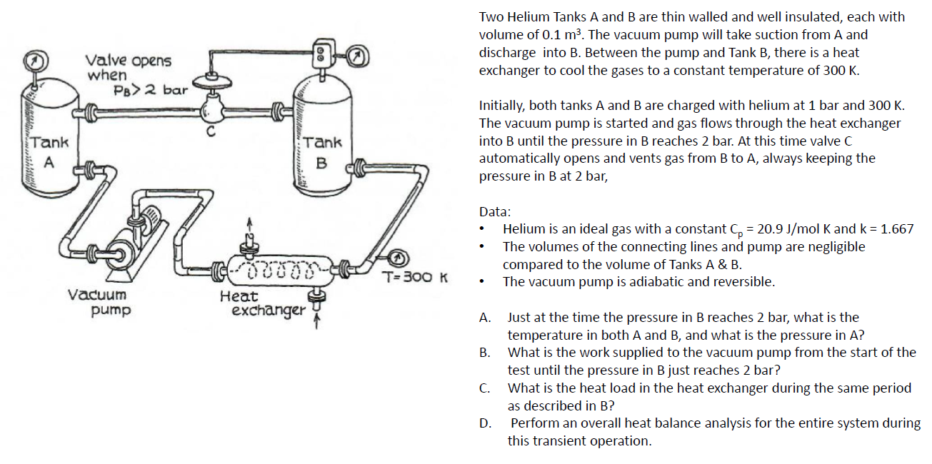 Solved Two Helium Tanks A and B are thin walled and well | Chegg.com