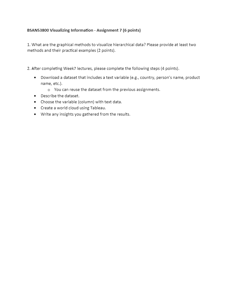 Solved BSAN53800 Visualizing Information - Assignment 7 (6 | Chegg.com