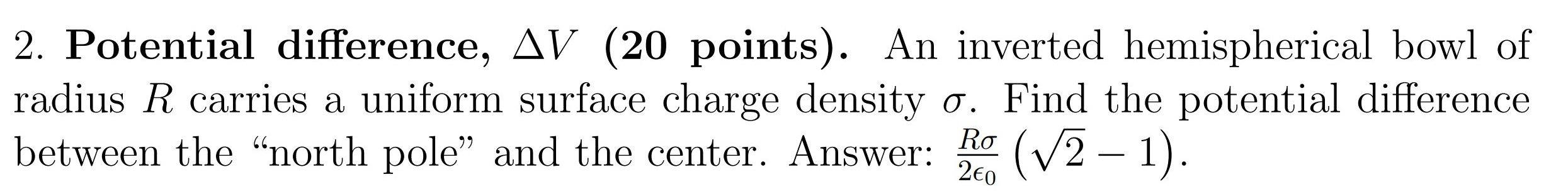 Solved 2. Potential difference, AV (20 points). An inverted | Chegg.com