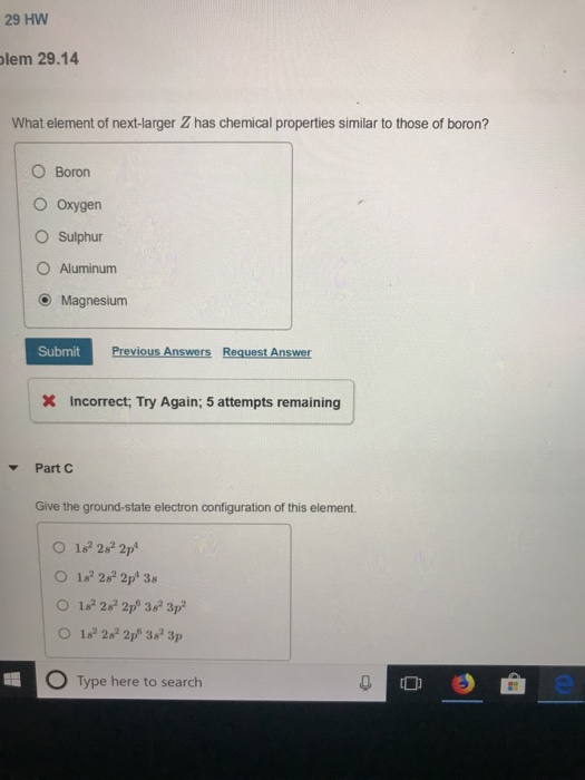 Solved 29 HW lem 29.14 What element of next-larger Z has | Chegg.com
