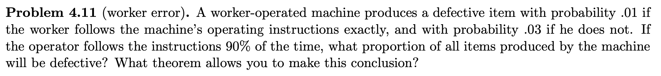 Solved Problem 4.11 (worker error). A worker-operated | Chegg.com