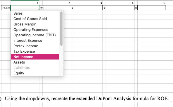 Solved Using the dropdowns, recreate the extended DuPont | Chegg.com