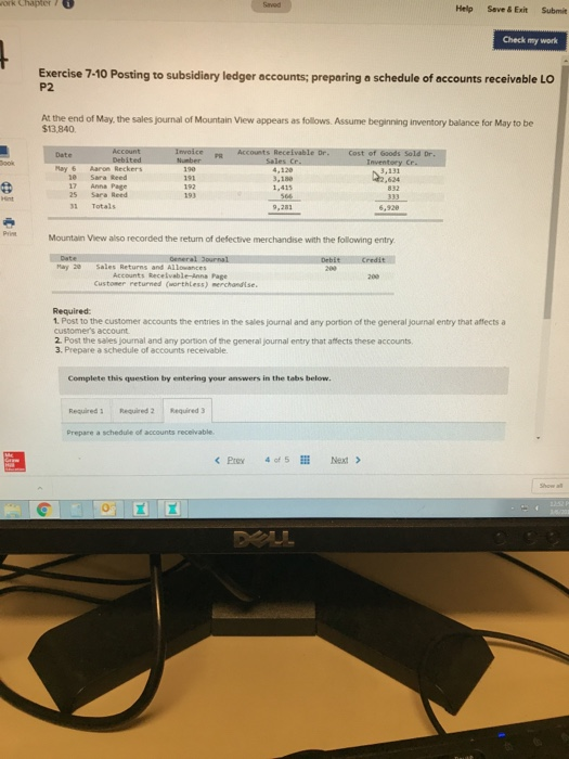 Solved Savod Help Seve &Exit Submit Check my work Exercise | Chegg.com
