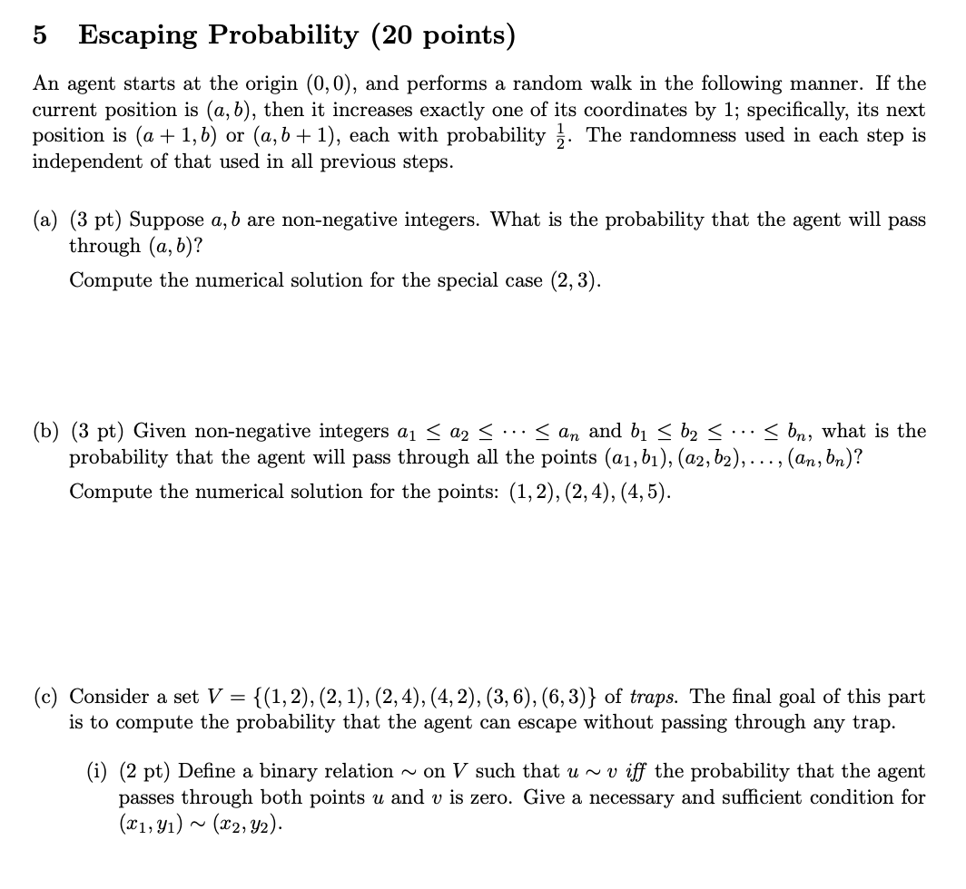 Solved An agent starts at the origin (0,0), and performs a | Chegg.com