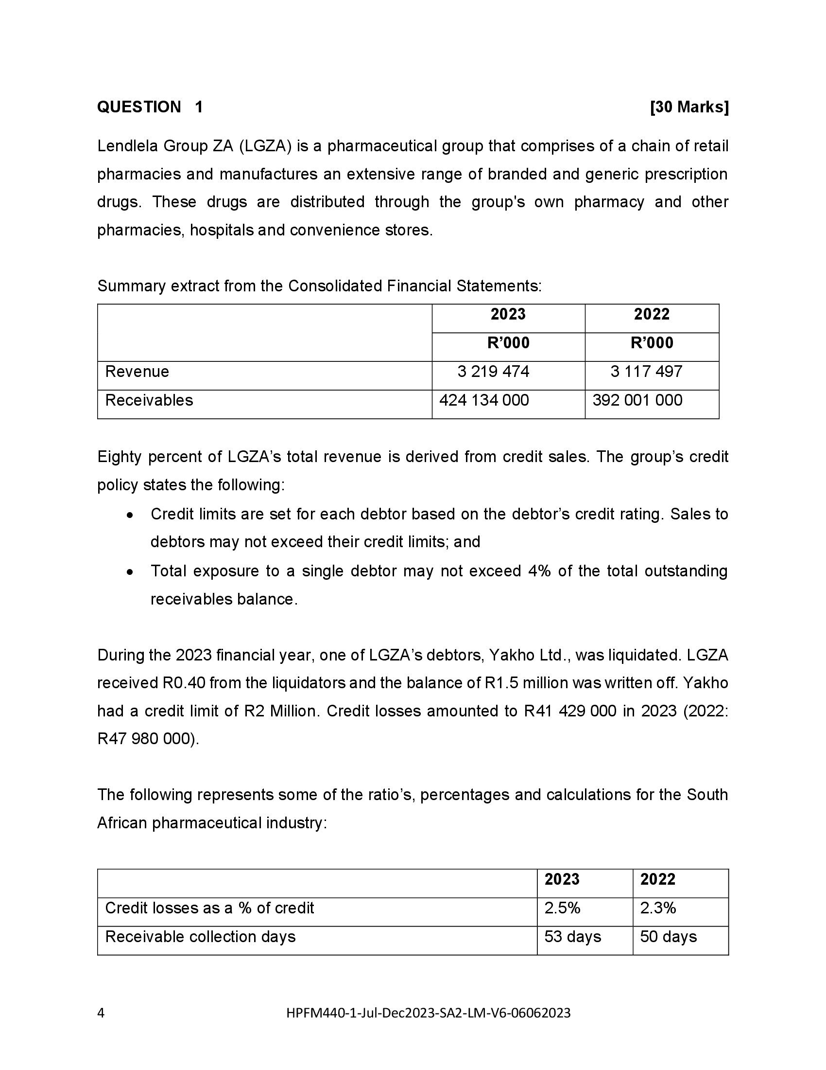 Solved Required: Critically evaluate the credit policy of | Chegg.com