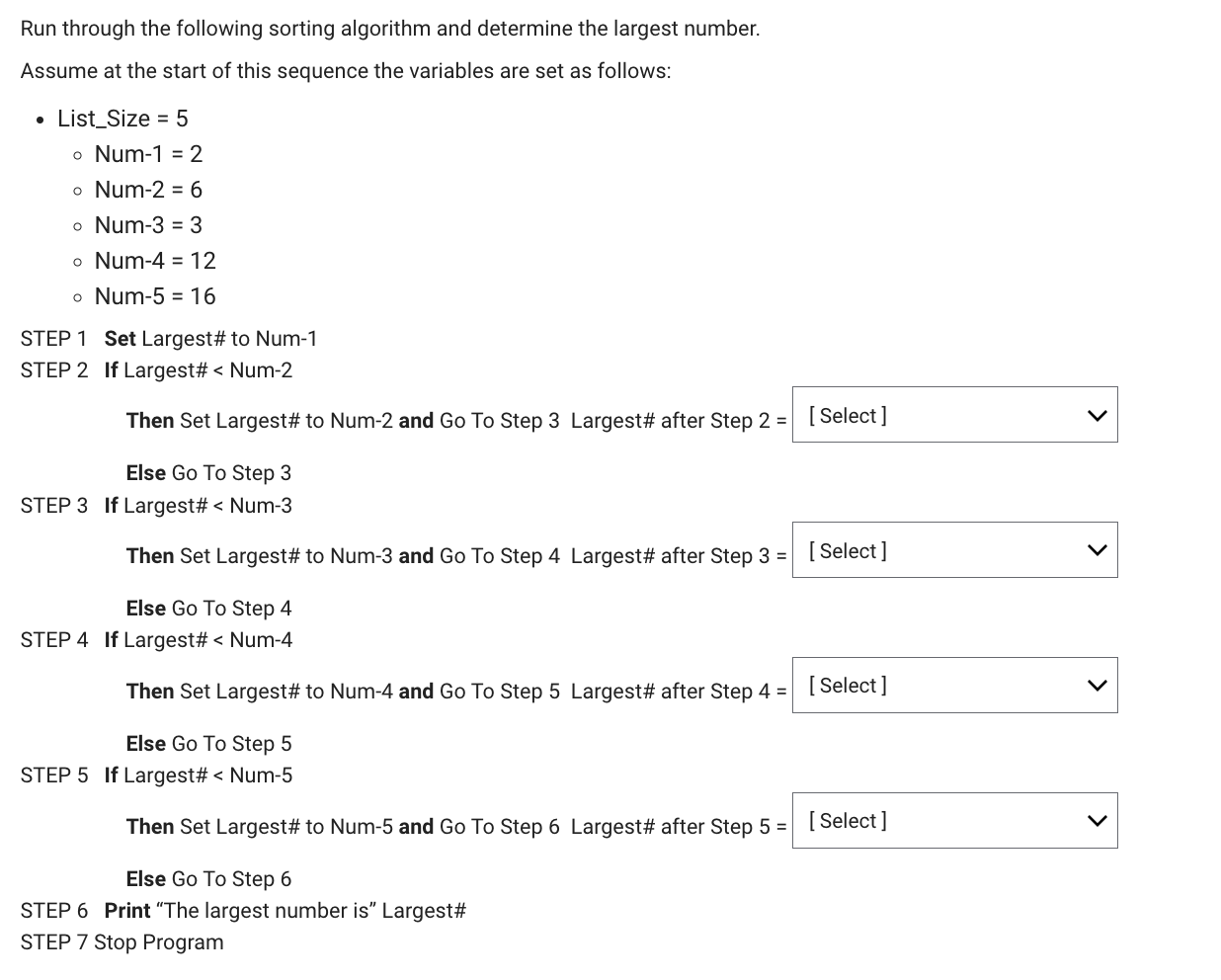 Run through the following sorting algorithm and | Chegg.com