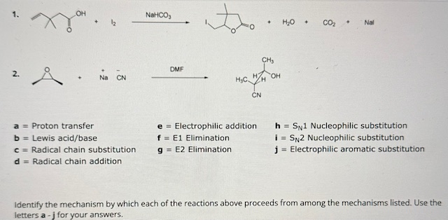 Solved +,+Na-bar (CN)a= ﻿Proton transfere= ﻿Electrophilic | Chegg.com