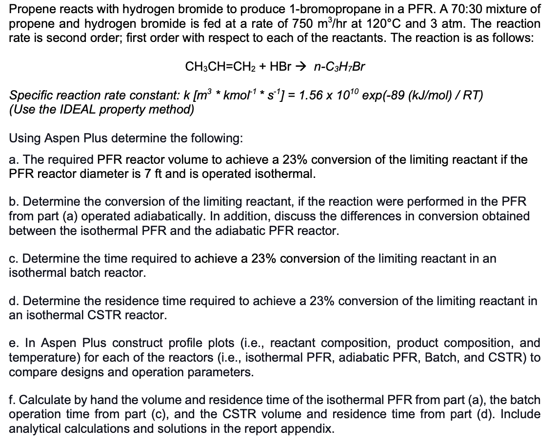 Propene reacts with hydrogen bromide to produce | Chegg.com