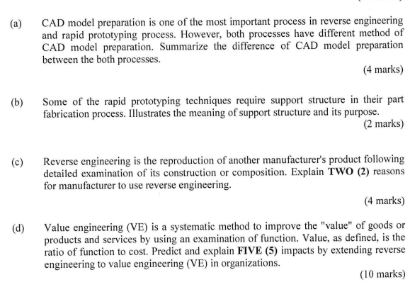 Solved (a) CAD model preparation is one of the most | Chegg.com