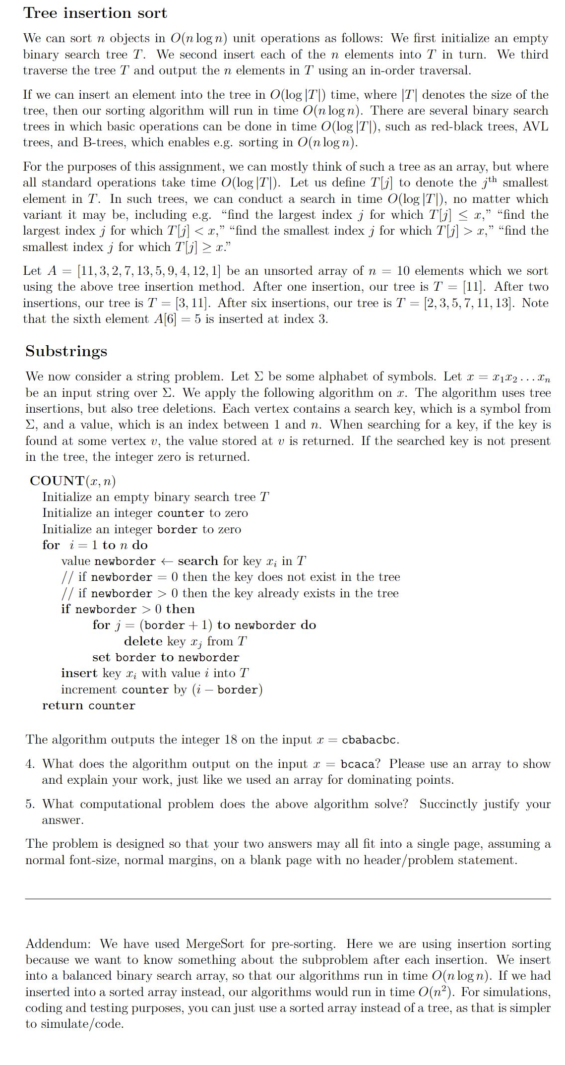 Solved Divide and Conquer Question help neededTree insertion | Chegg.com
