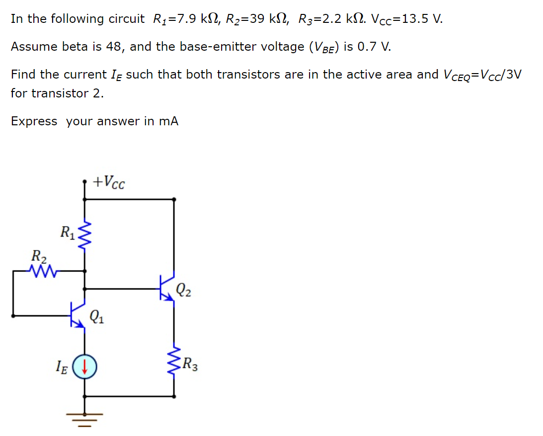 Solved In the following circuit Rz=7.9 kN2, R2=39 kN, R3=2.2 | Chegg.com