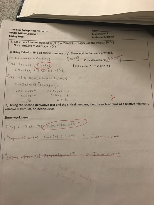 Solved Lone Star College-North Harris MATH 2413-CalculusI | Chegg.com