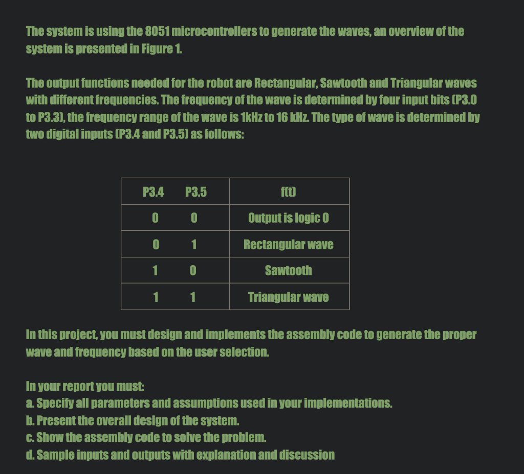 The system is using the 8051 microcontrollers to | Chegg.com