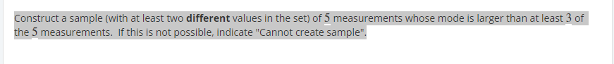 Solved Construct a sample (with at least two different | Chegg.com