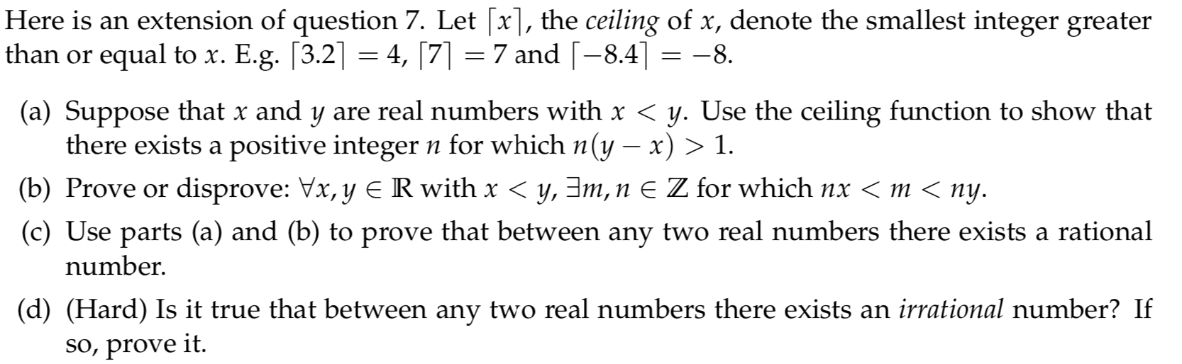 Solved Here is an extension of question 7. Let [x], the | Chegg.com