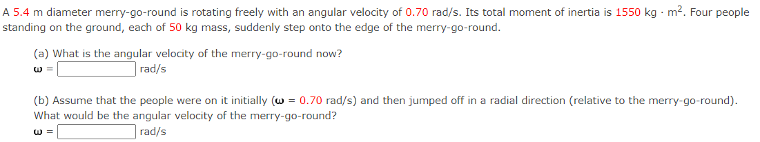 Solved A 5.4 m diameter merry-go-round is rotating freely | Chegg.com