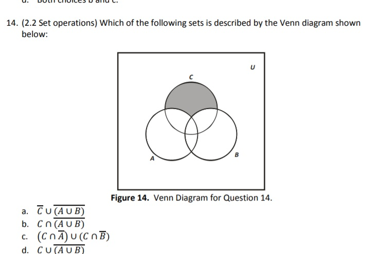 Solved 14. (2.2 Set operations) Which of the following sets | Chegg.com
