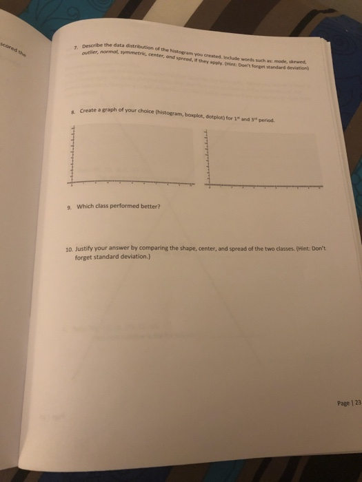 Solved Unit 6 Lesson 3 Classwork (Adapted from Math Vision | Chegg.com