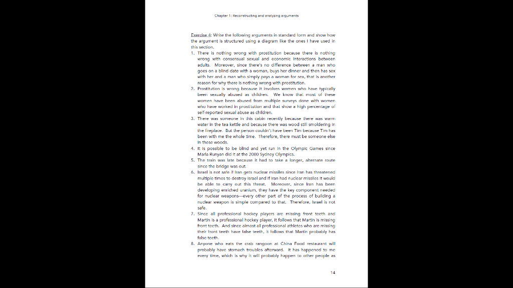 Solved Chapter 1: Reconstructing and analyzng arguments | Chegg.com