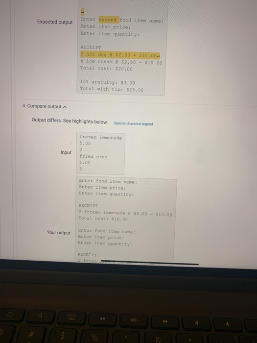 Solved: 2.20 LAB*: Program: Food Receipt ZyBooks Catalog H... | Chegg.com
