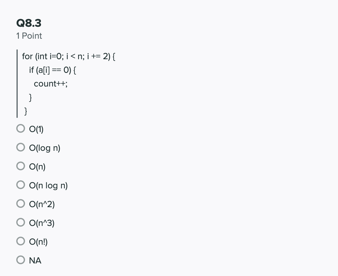 Solved Q8 Complexity Analysis - Classifying algorithms 10 | Chegg.com