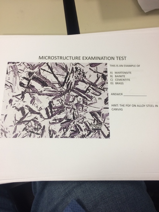 Solved MICROSTRUCTURE EXAMINATION TEST THIS IS AN EXAMPLE OF | Chegg.com