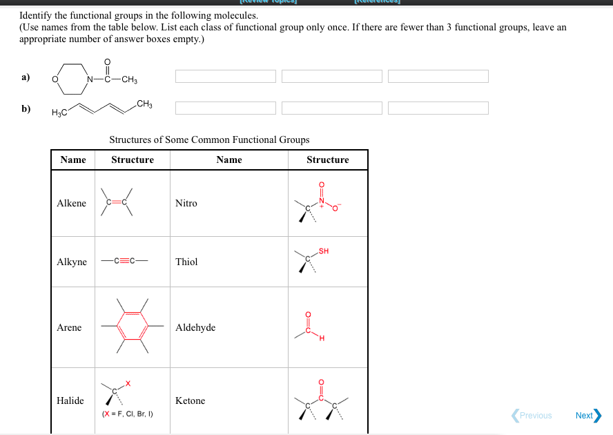 Solved Identify the functional groups in the following | Chegg.com