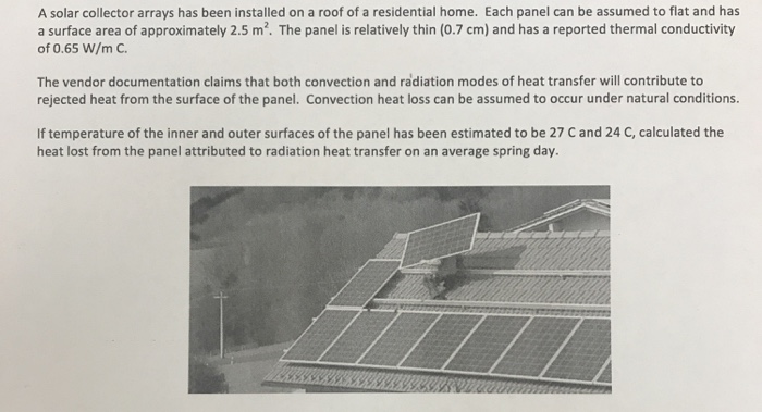 Solved A solar collector arrays has been installed on a roof | Chegg.com