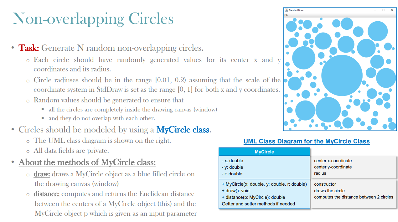 Solved Standard Draw Non-overlapping Circles Task: Generate | Chegg.com