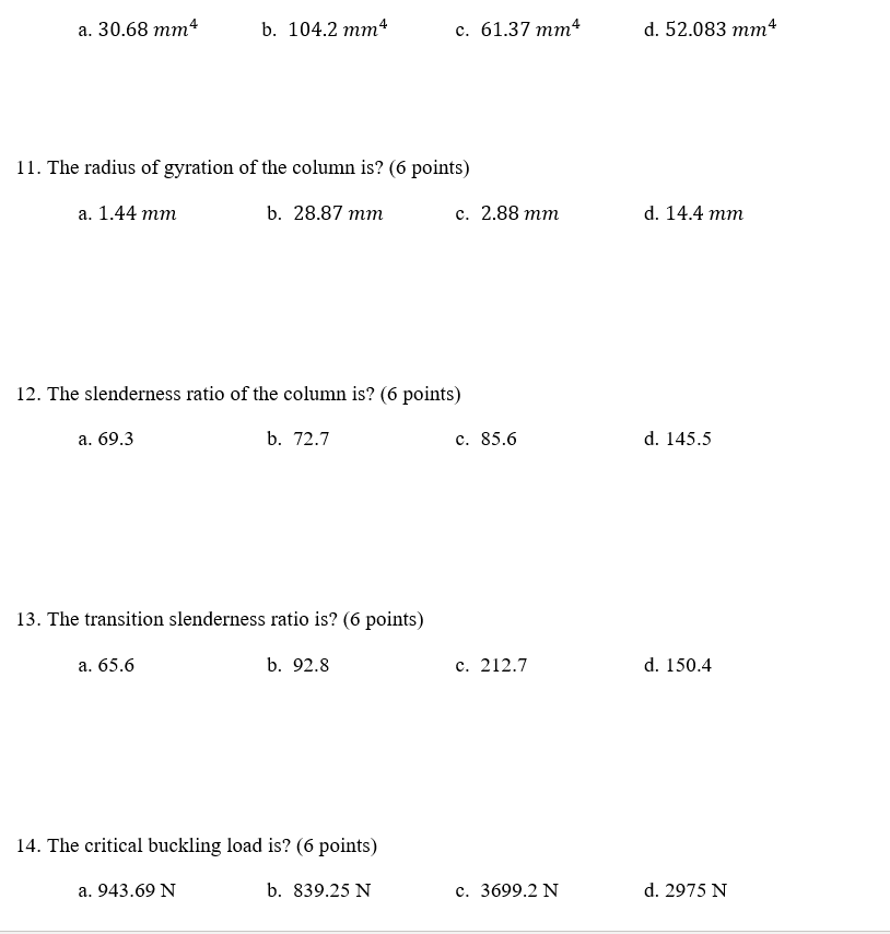 Solved 9-14. A machined column under axial compressive load | Chegg.com