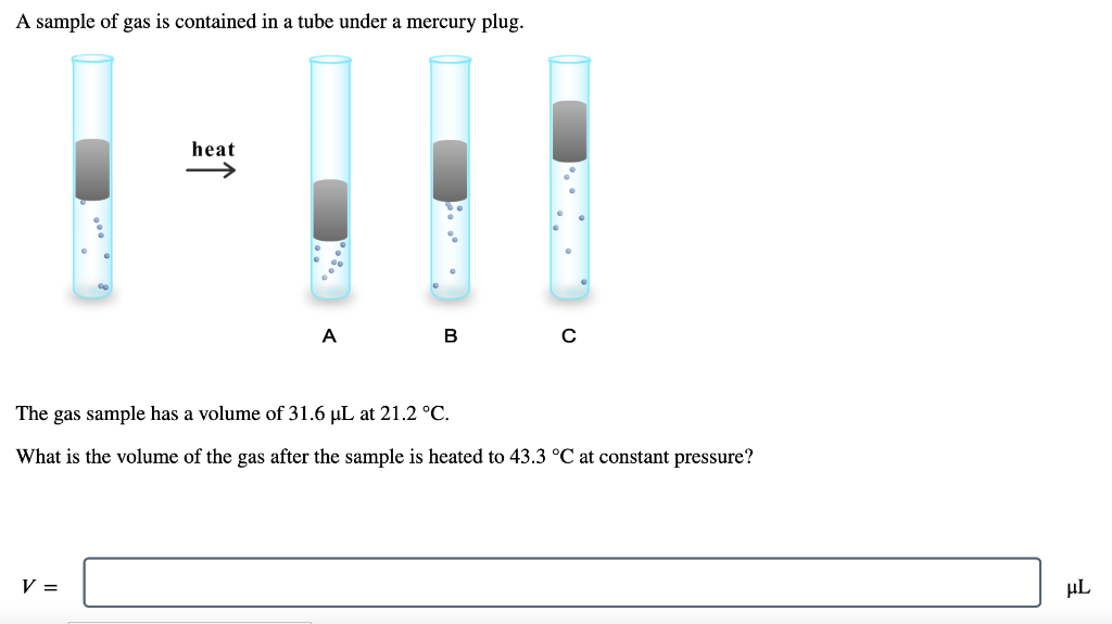 Solved A sample of gas is contained in a tube under a | Chegg.com