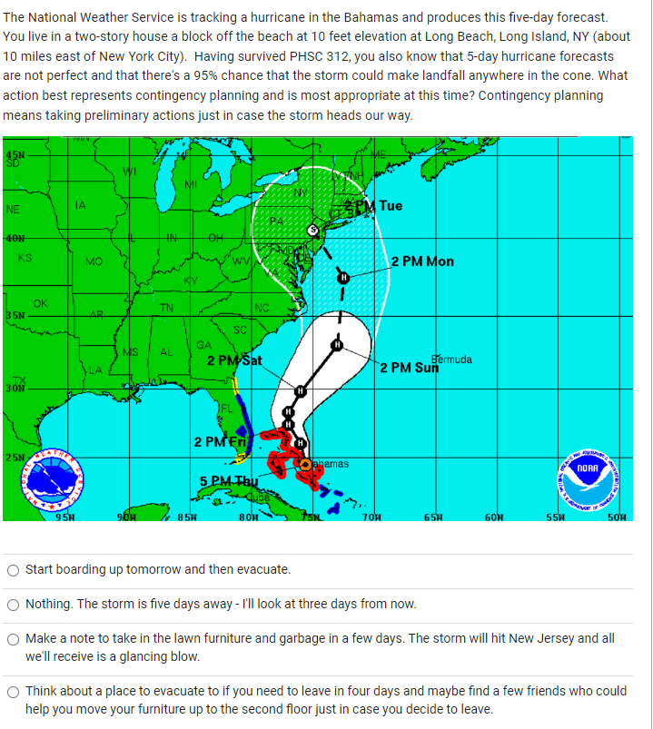 Solved The National Weather Service is tracking a hurricane | Chegg.com