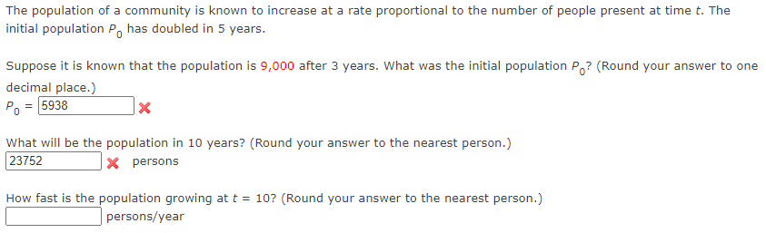 Solved The population of a community is known to increase at | Chegg.com