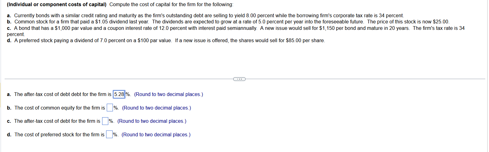 Solved (Individual or component costs of capital) Compute | Chegg.com
