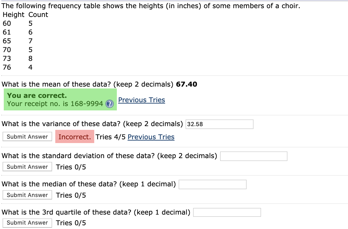 Solved The following frequency table shows the heights (in | Chegg.com