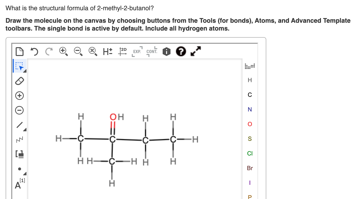 Solved What is the structural formula of 2-methyl-2-butanol? | Chegg.com