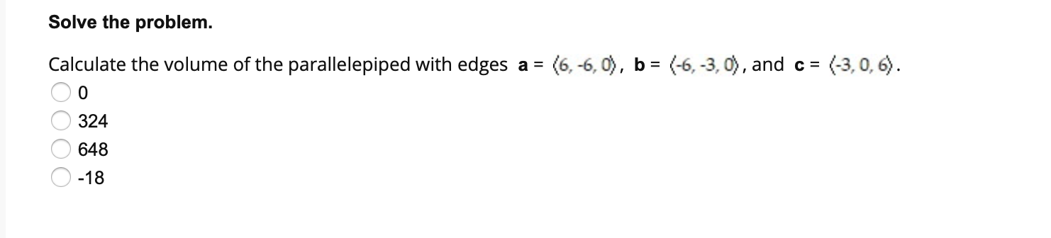 Solved Solve the problem. Calculate the volume of the | Chegg.com