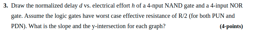 Solved 3. Draw the normalized delay d vs. electrical effort | Chegg.com