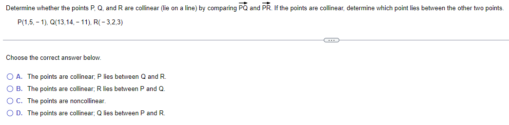 Solved Determine Whether The Points P Q And R Are Collinear
