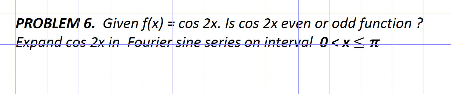 Solved PROBLEM 6. Given \\( f(x)=\\cos 2 x \\). Is \\( \\cos | Chegg.com