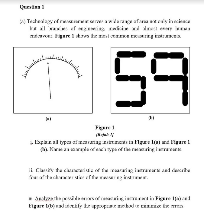 Solved (a) Technology of measurement serves a wide range of | Chegg.com
