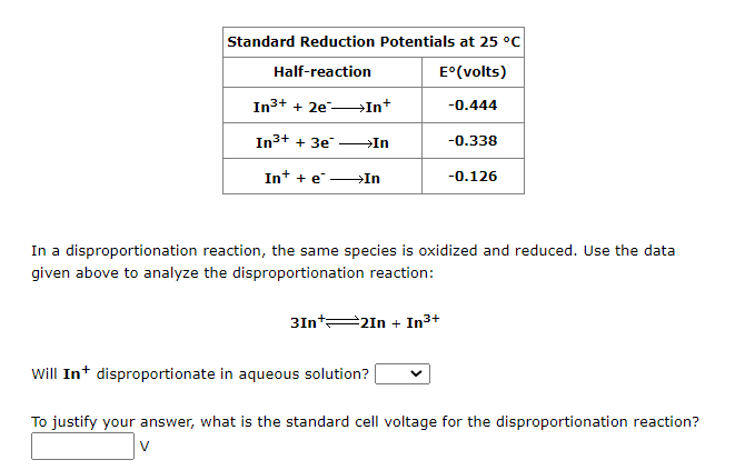 Solved Standard Reduction Potentials at 25 °C Half-reaction | Chegg.com