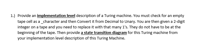 Solved Provide an implementation level description of a | Chegg.com
