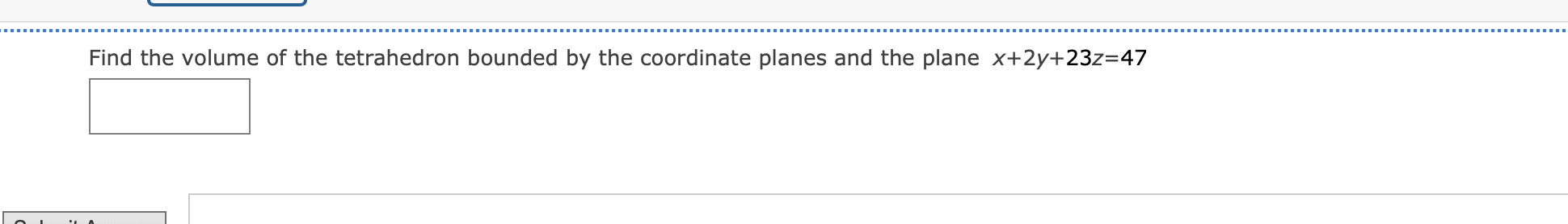 Solved Find the volume of the tetrahedron bounded by the | Chegg.com
