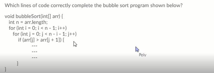 Solved Which lines of code correctly complete the bubble | Chegg.com