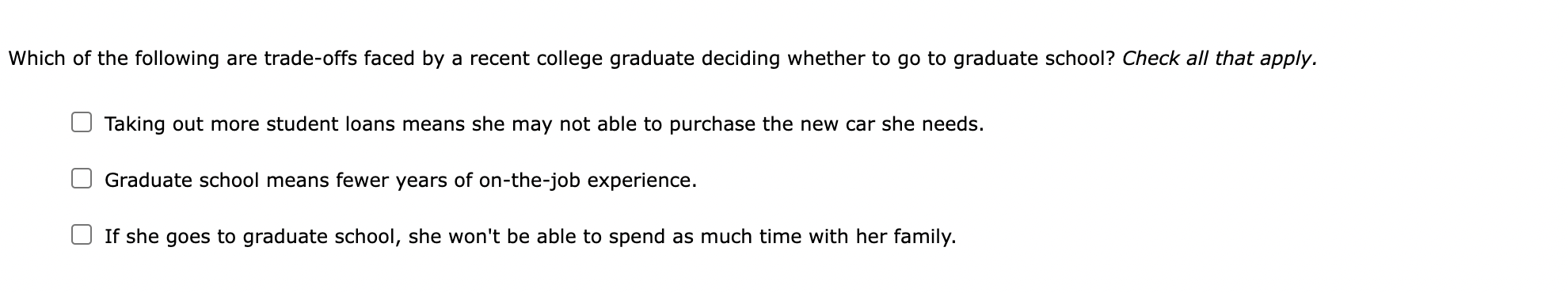 Solved Which of the following are trade-offs faced by a | Chegg.com