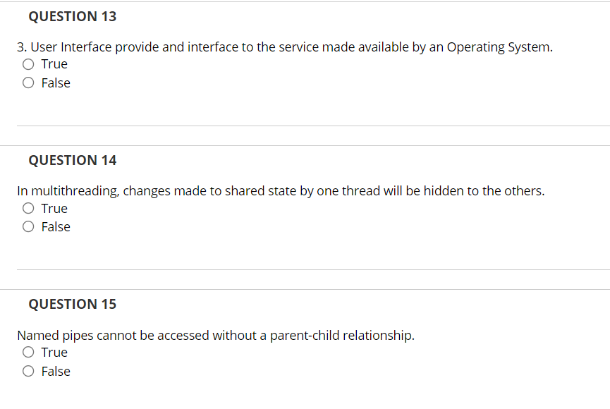 Solved QUESTION 13 3. User Interface provide and interface | Chegg.com